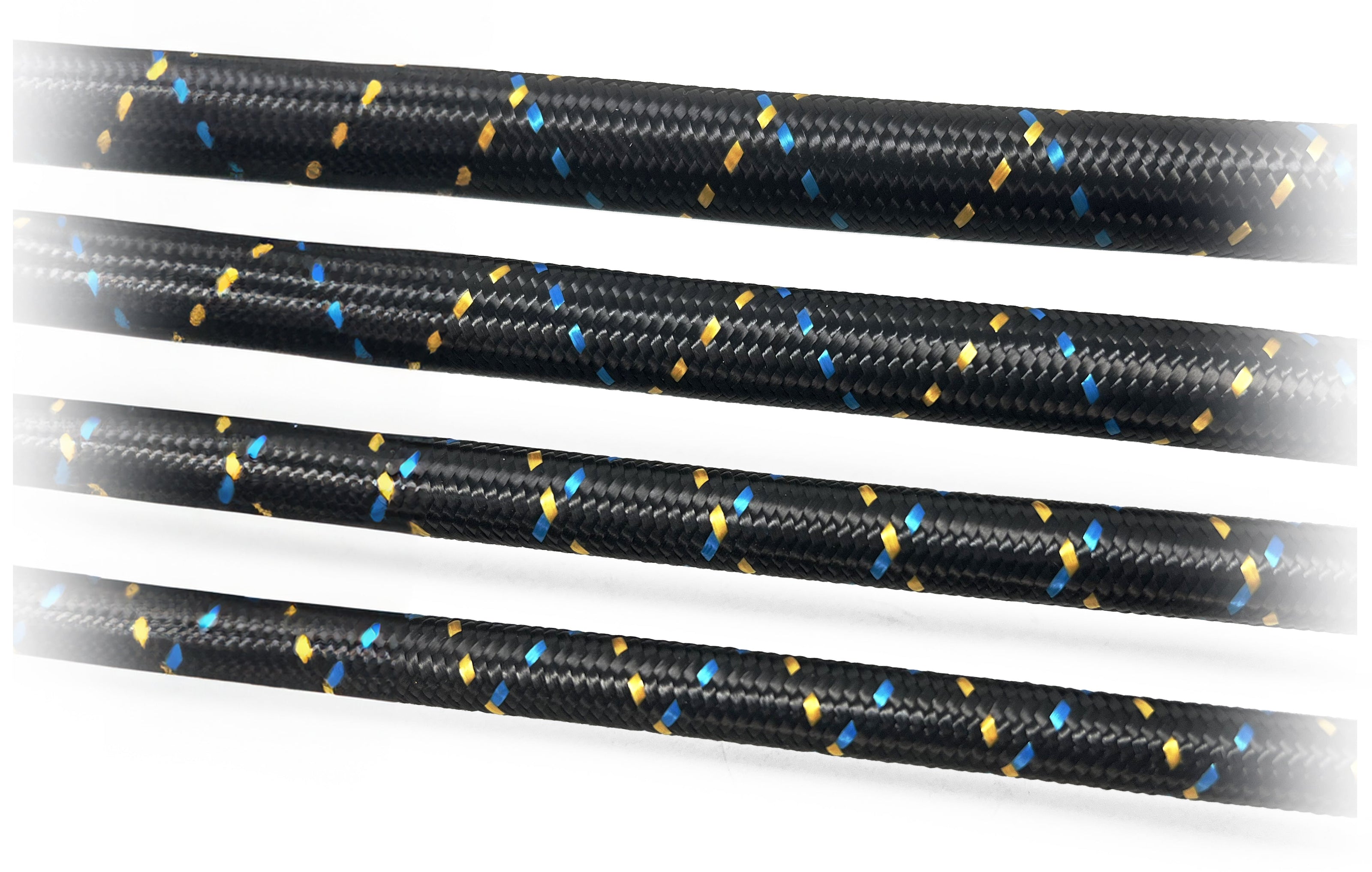 GReddy -10 Nylon Braided Hose(per/ft) - Black / Gold / Blue