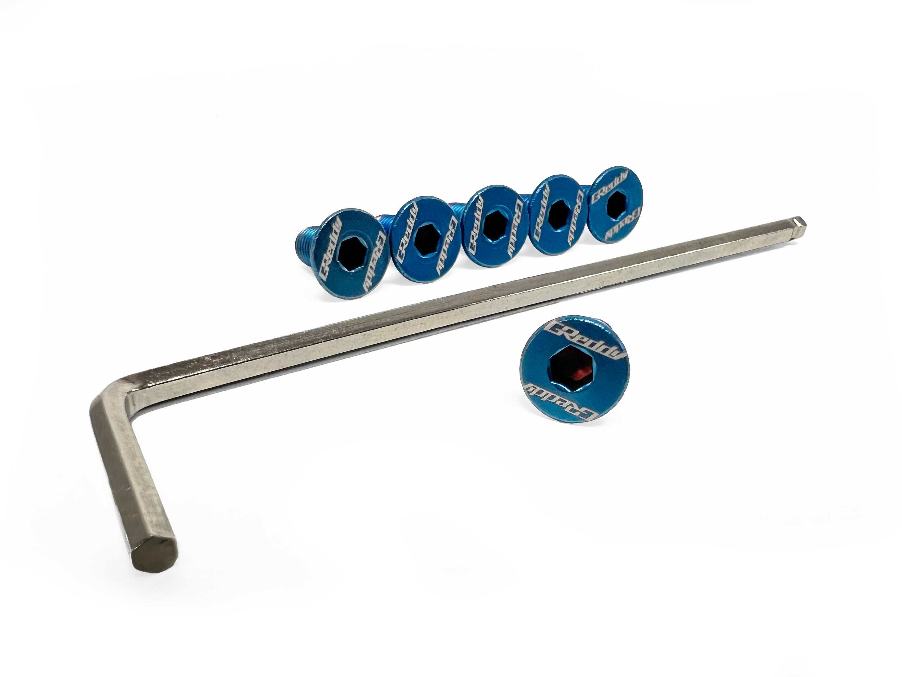 GReddy Steering Wheel Bolt Kit(s) - Burnt Blue/Raw Gold Titanium