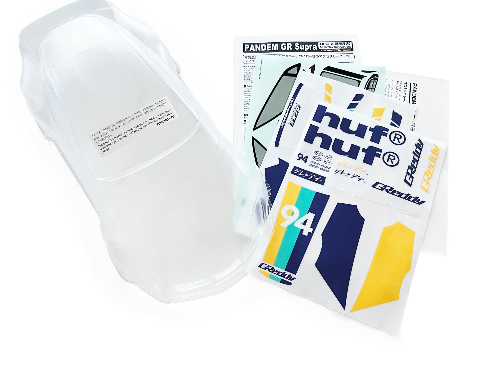 HUF x GReddy Yokomo Pandem A90 GR Supra 1/10 RC Body (clear) - (limite
