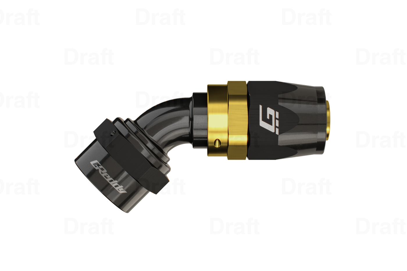 GREDDY 45 DEG. AN HOSE END(s) - BLACK/GOLD - (12800445 12800645 128008