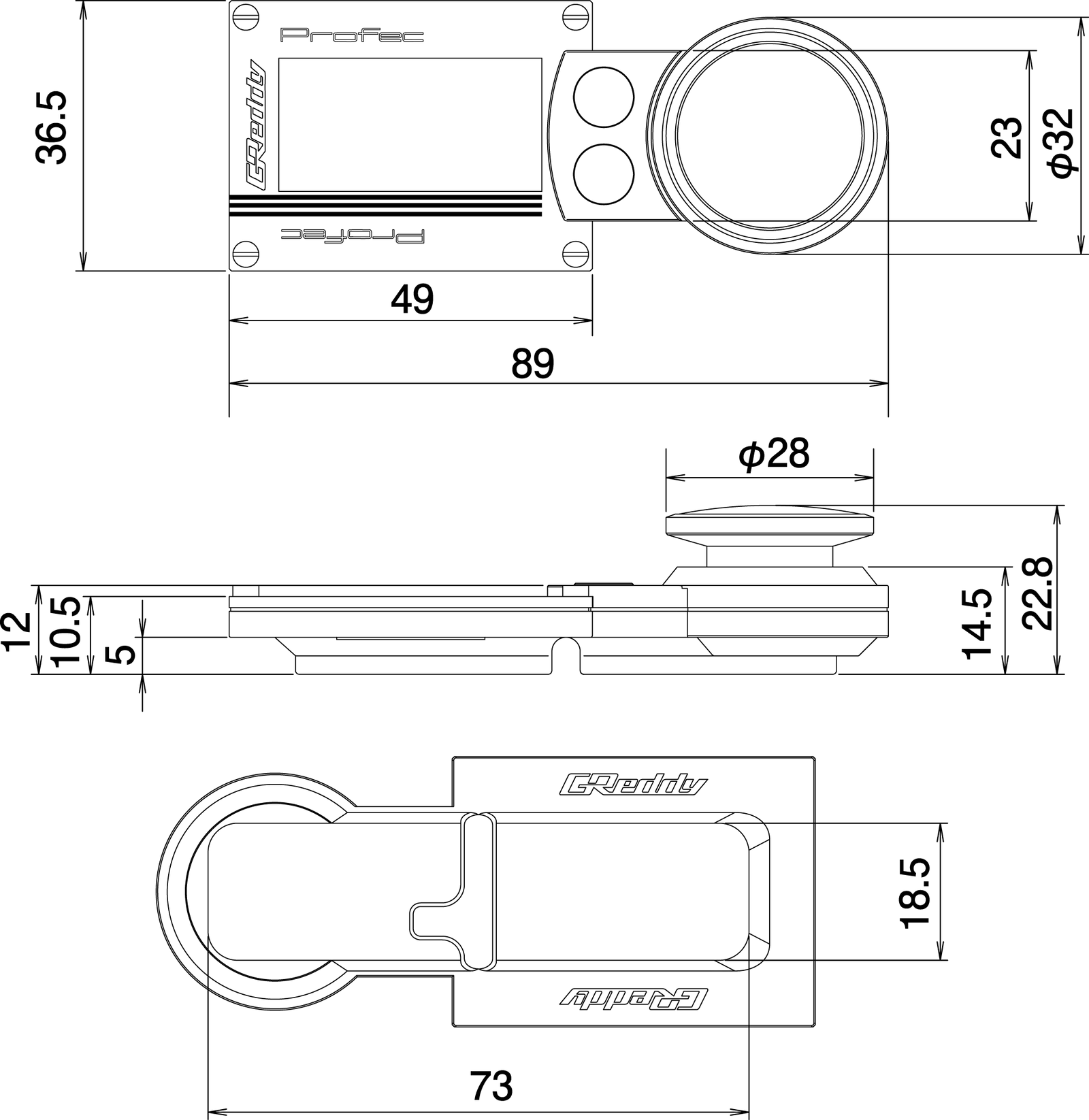 GReddy Profec - Electronic Boost Controller (8-Bar boost reading) Ambe