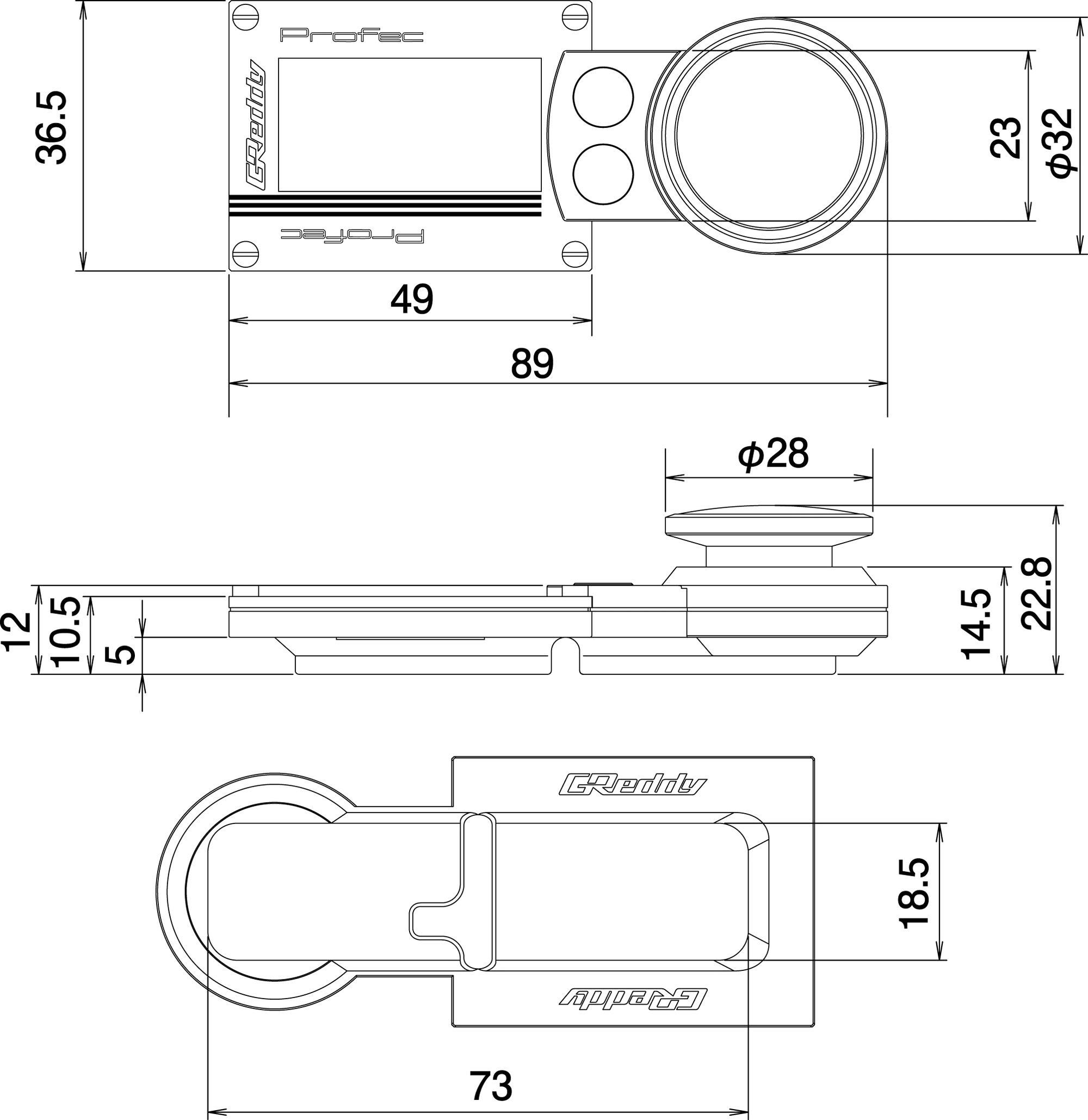 GReddy Profec - Electronic Boost Controller (8-Bar boost reading) Ambe