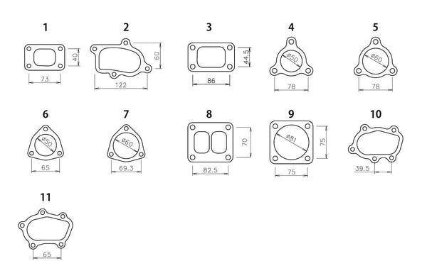 TD05/TD06 TURBINE INLET/OUTLET FLANGE (EXT) - (11900032 11900033)