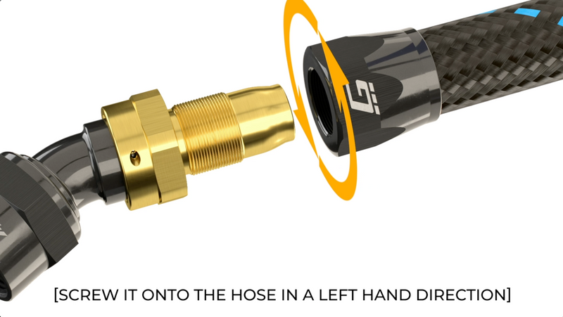 GREDDY STRAIGHT AN HOSE END(s)- BLACK/GOLD - (12800400 12800600 128008