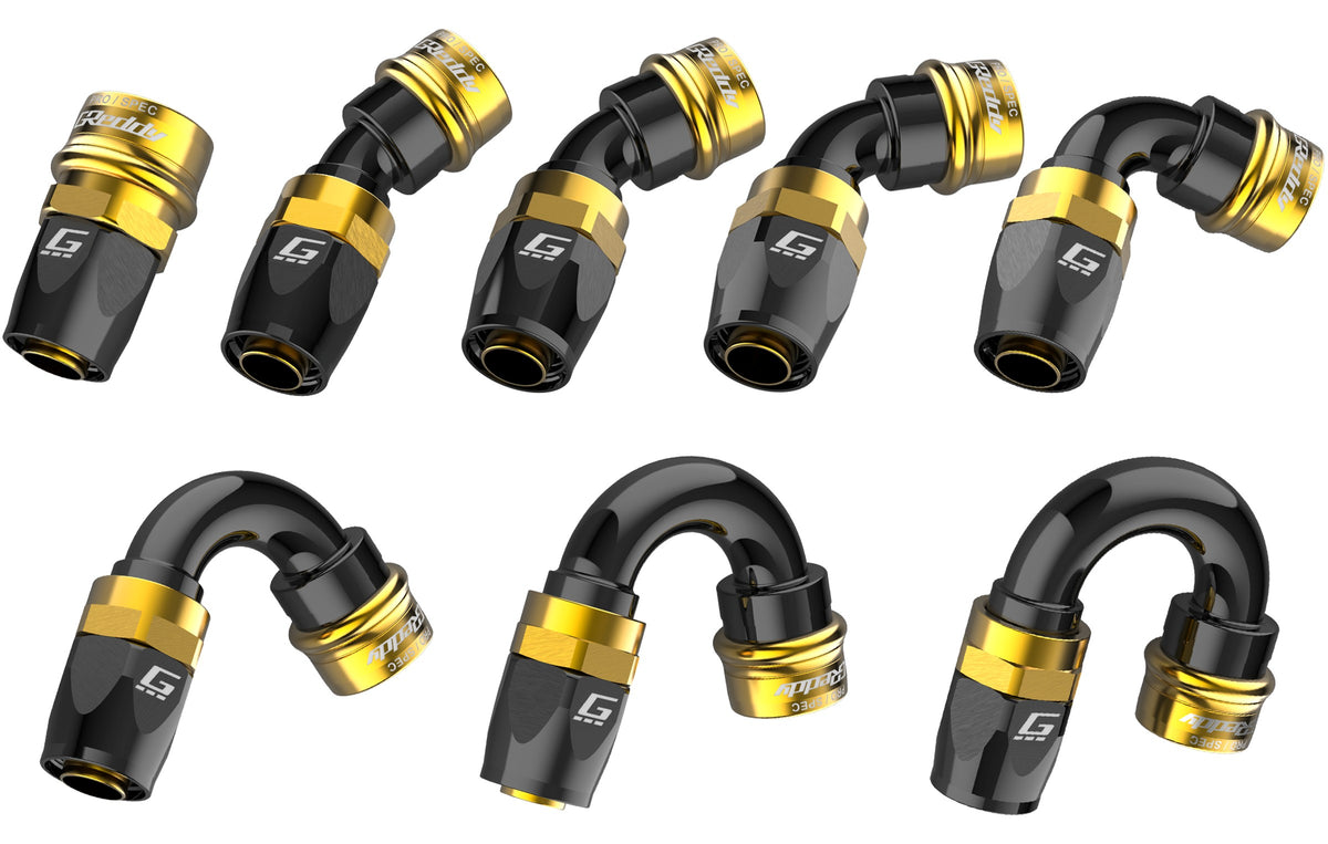 GReddy PRO/SPEC -12 Quick-Release Swivel Hose End - Black / Gold anodi